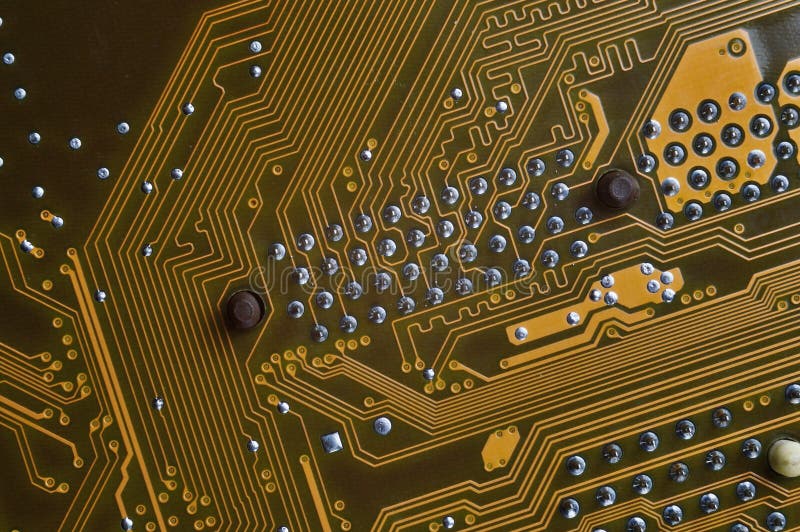 Pins on the Back of the Motherboard Close-up Stock Image - Image of ...