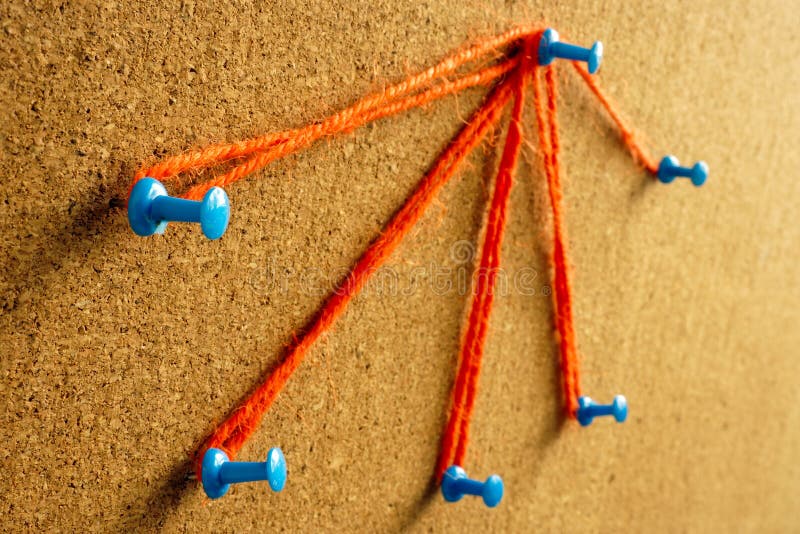 Pins on the Board Connected by a Thread. Delegation Concept. Stock ...