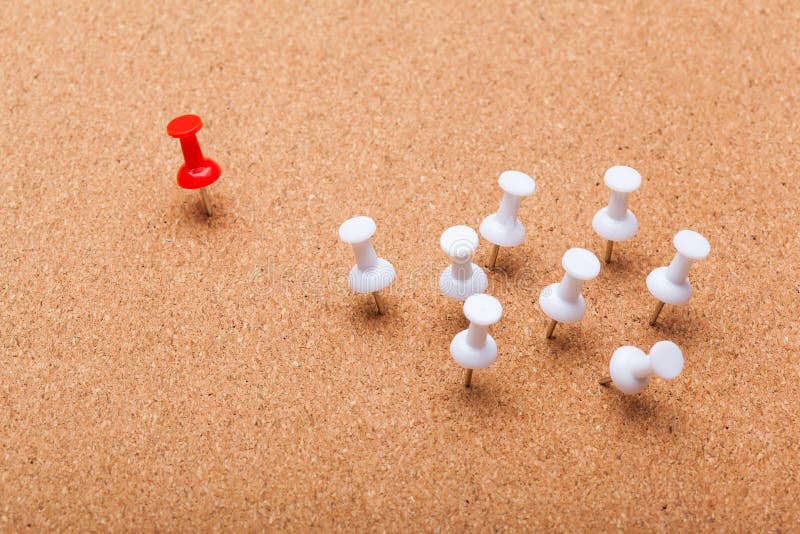 Pins on brown cork stock image. Image of organize, pinboard - 75838253