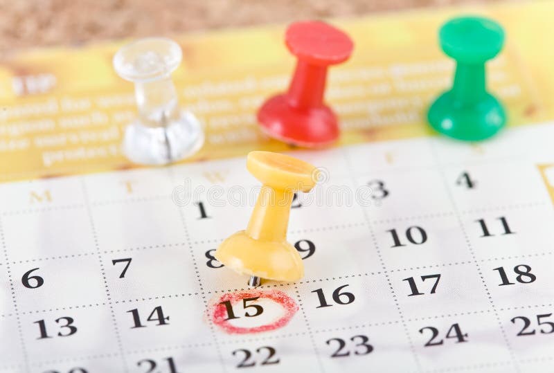 Pins and calendar. stock photo. Image of calendar, mark - 3800034