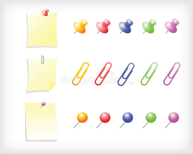 Pins and Clips stock vector. Illustration of stationery - 12473591