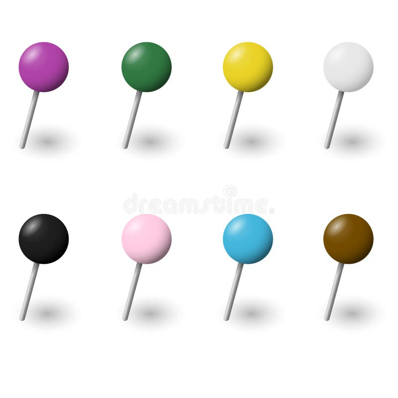 Pins Collection - 8 pieces stock vector. Illustration of board - 48701263