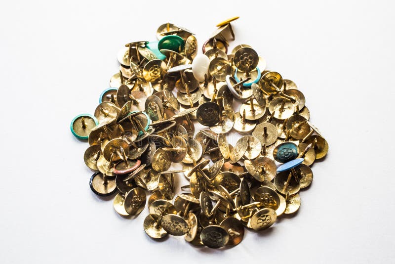 Pins with a colorful head stock photo. Image of stapling - 188408916