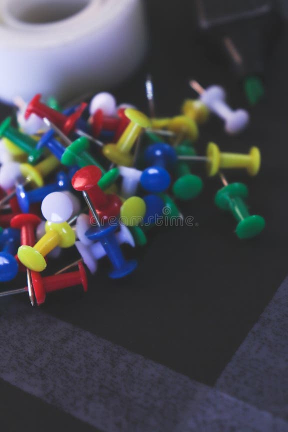 Pins stock image. Image of marker, desk, colourful, pins - 133362129