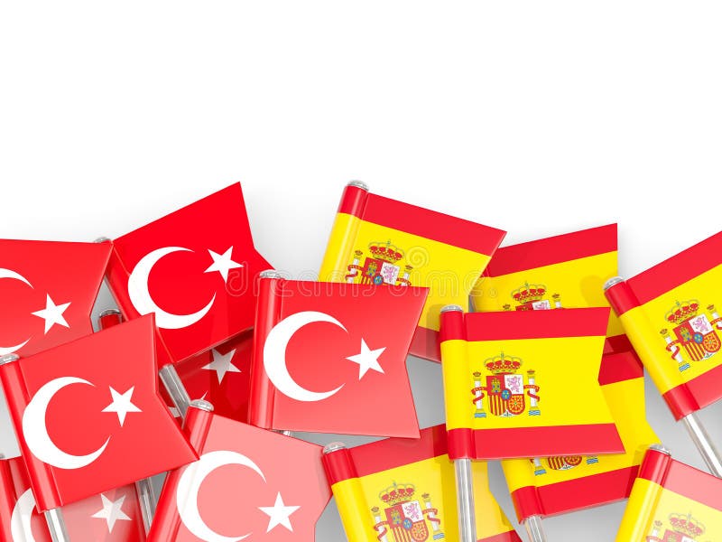 Turkey Vs Spain Smoke Flags Placed Side by Side. Turkish and Spain Flag ...
