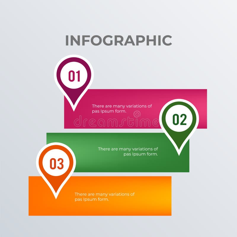 Pins Infographic Template Design. Business Concept Infograph with 3 ...