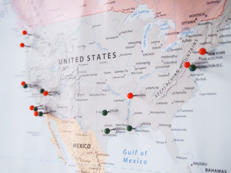 Pins on the map stock photo. Image of point, time, ring - 77590968