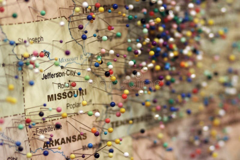 Map and Pins stock image. Image of destination, trip - 10882739