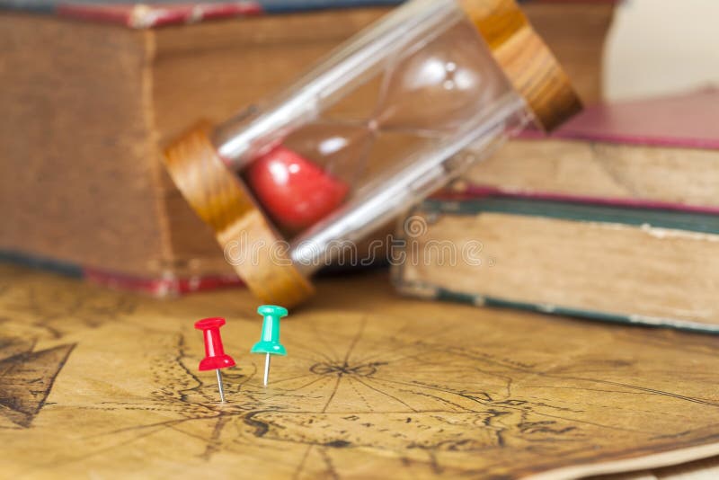 Pins on old map stock photo. Image of travel, selective - 60085860