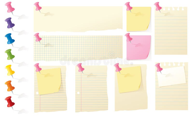 Pins and Paper stock vector. Illustration of push, paper - 45749252