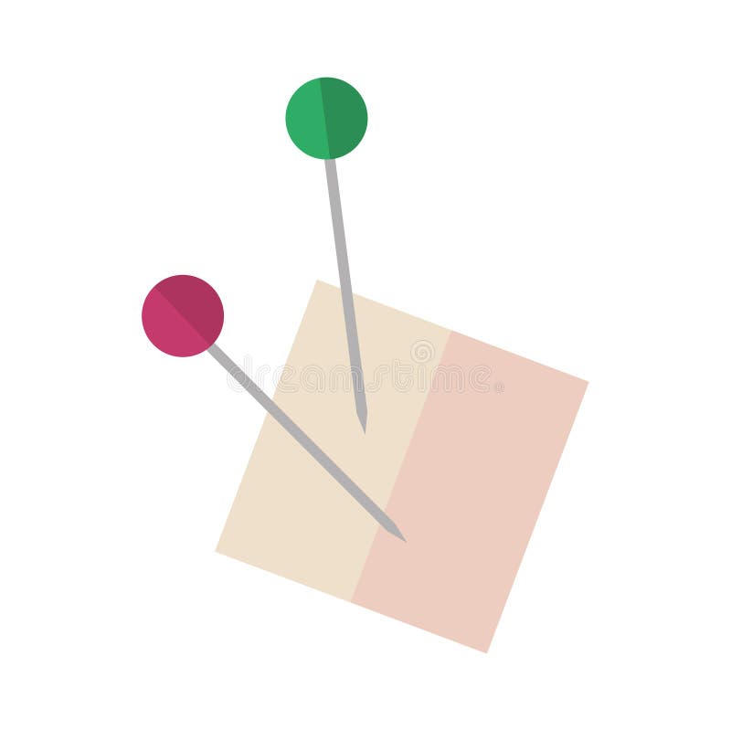 Pins Stuck in Paper Icon. Vector Stock Vector - Illustration of board ...