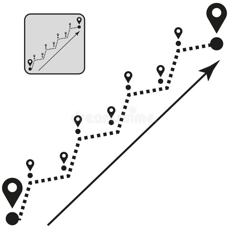 Pins Way. Business Strategy Concept. Vector Illustration Stock Vector ...