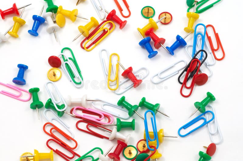 Pins on white stock image. Image of paper, colour, white - 768123