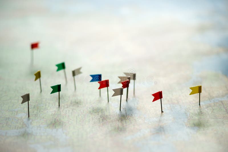 Pins on the world map stock photo. Image of european - 88657894