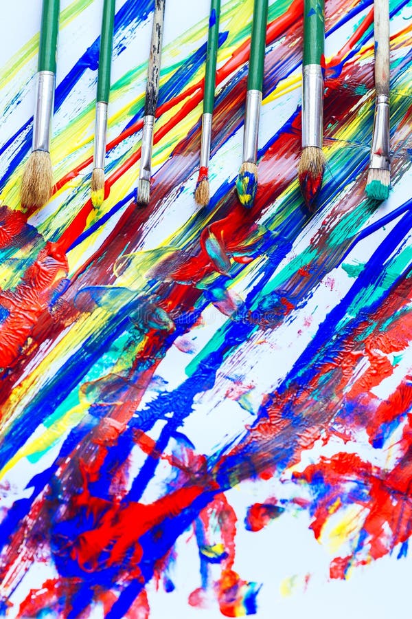 Bunter Hintergrund Der Pinsel Stockbild - Bild von zeichnung, segeltuch ...