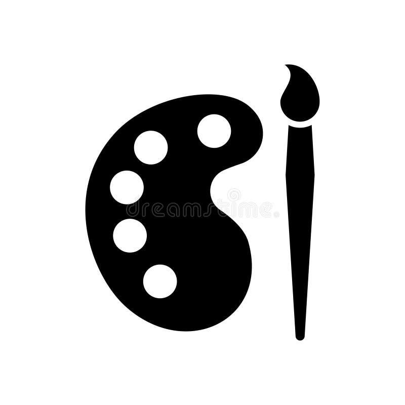 Pinsel mit Palette vektor abbildung. Illustration von vektor - 96029244