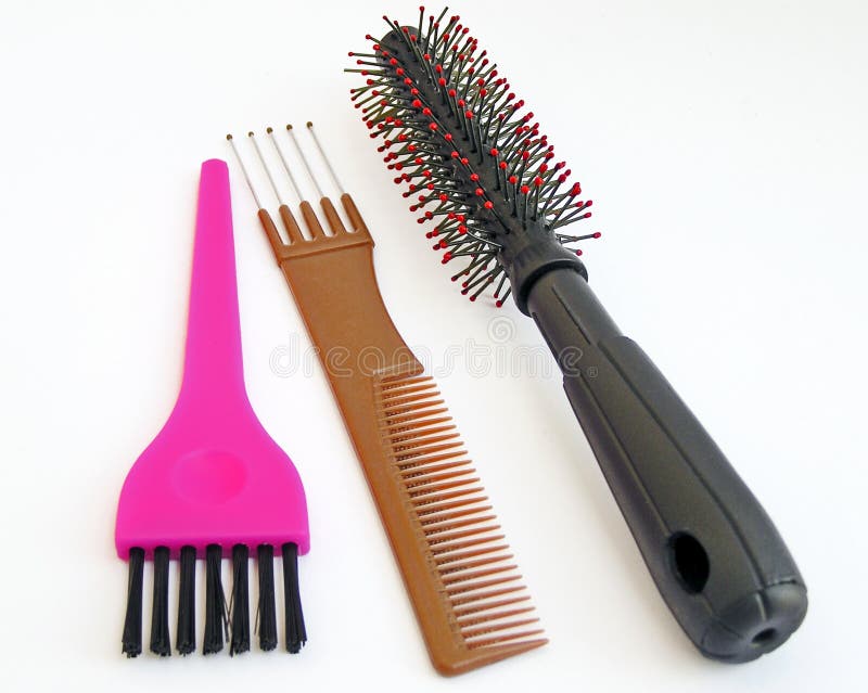 Friseurzubehör stockbild. Bild von modisch, pinsel, schere - 12892551