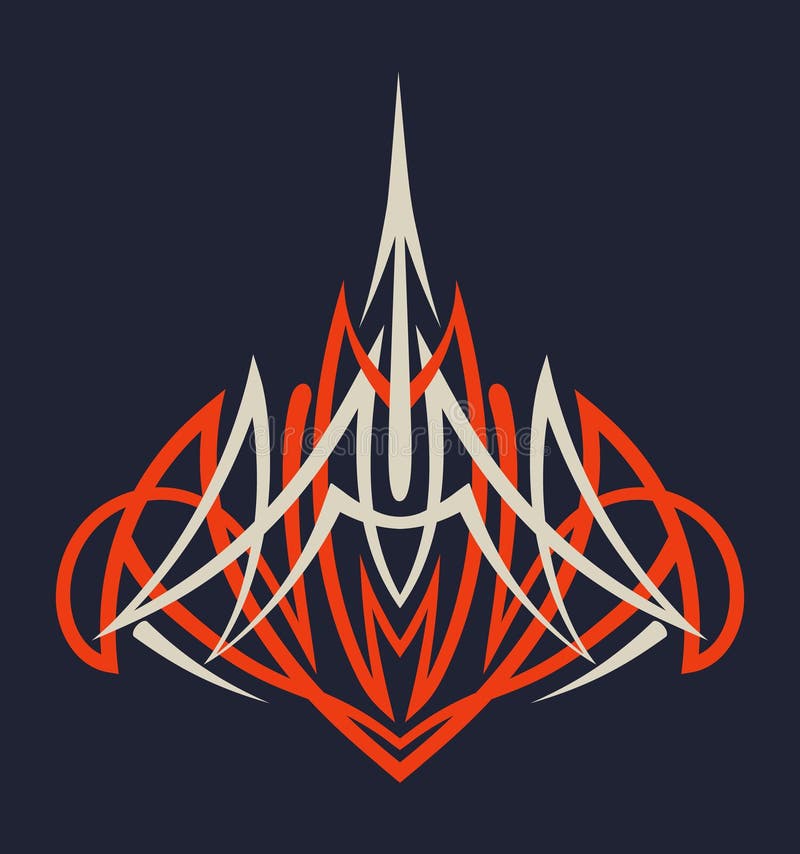 Pinstriping Design Element, Symmetric Thin Lines Art Stock Vector ...