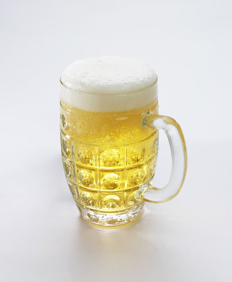 Pint of Beer in a Fancy Beer Glass Isolated on White. Stock Photo ...