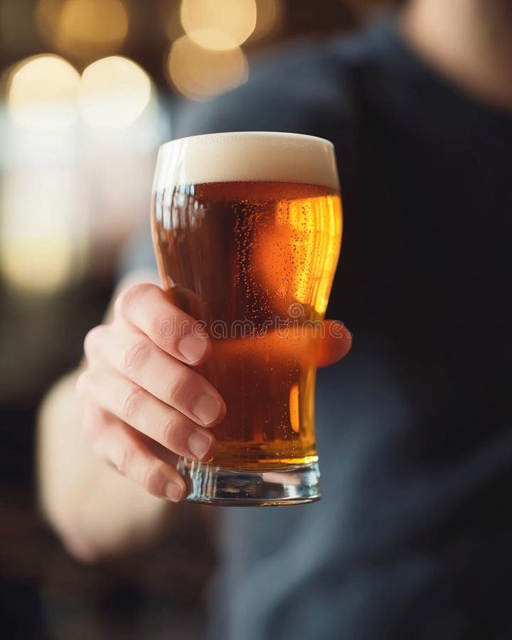 Pint of a Cold Beer in Hand. Oktoberfest Concept. Generative Ai Stock ...
