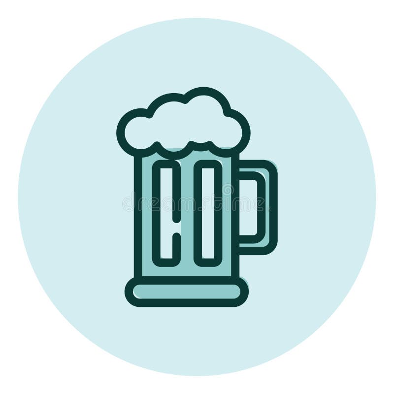 Pint of cold beer, icon stock vector. Illustration of lager - 259398400