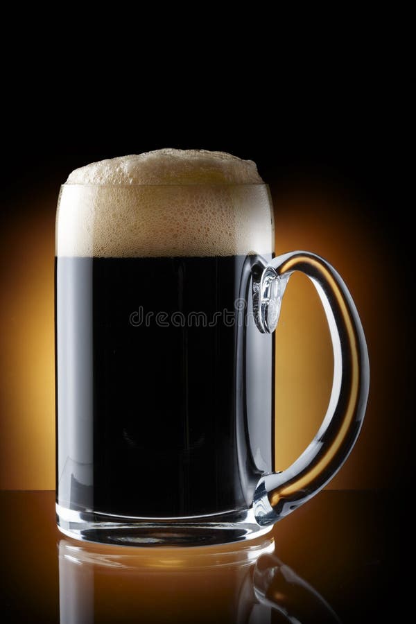 Dark beer with foam stock photo. Image of foam, lager - 5293838