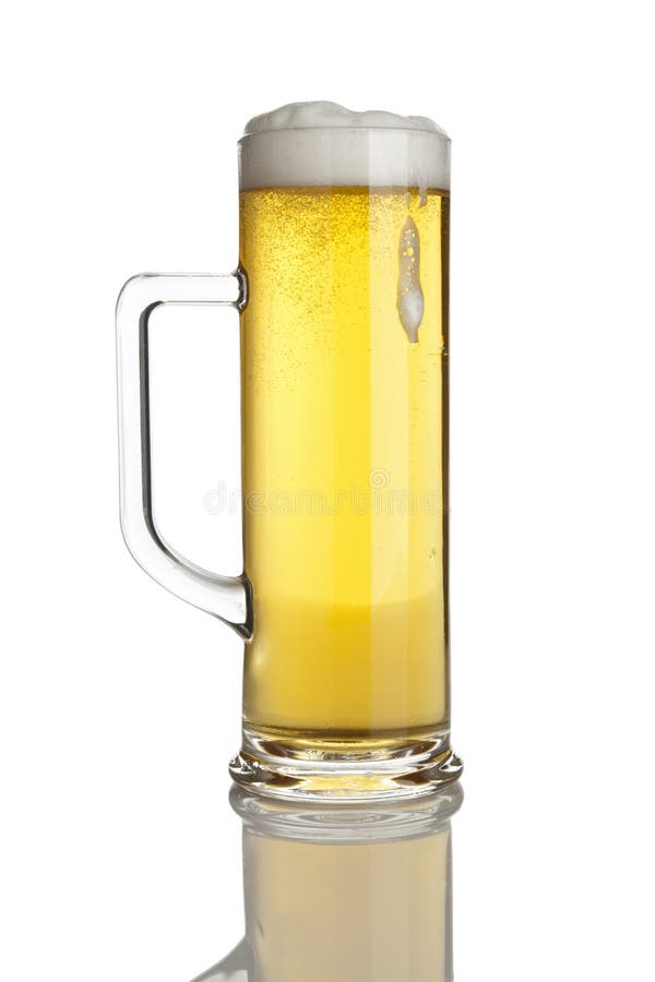 Pint of Fresh Lager Beer Isolated Stock Image - Image of isolated ...