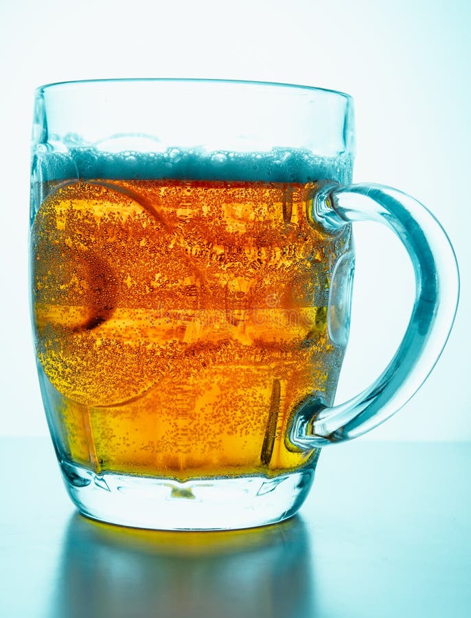 Pint Glass of Refreshing Amber Beer with Bubbles and Head Stock Image ...