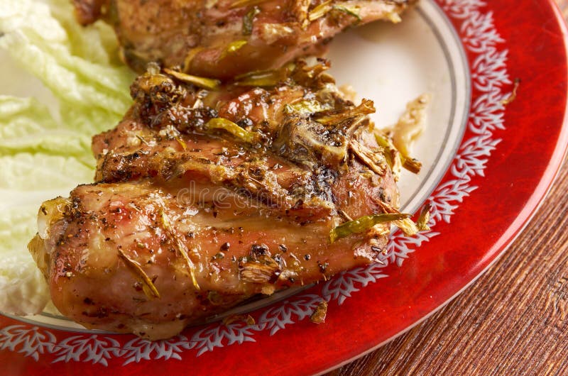 Pintade rotie stock image. Image of flavour, herb, roasted - 39349725