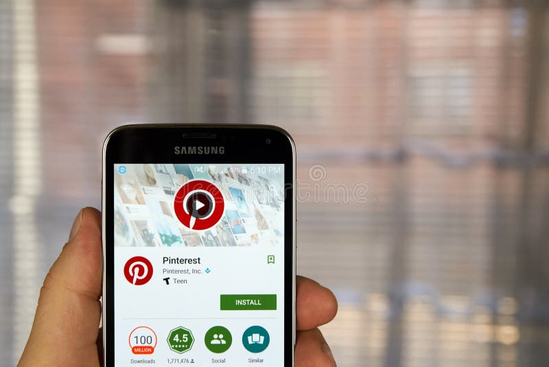 Pinterest Application on Android Smartphone. Editorial Photography ...