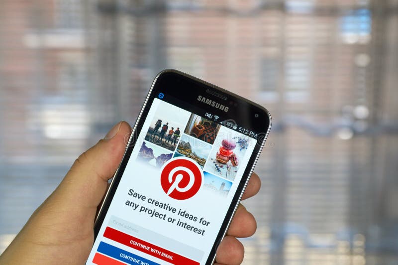 Pinterest Application on Android Smartphone. Editorial Stock Photo ...