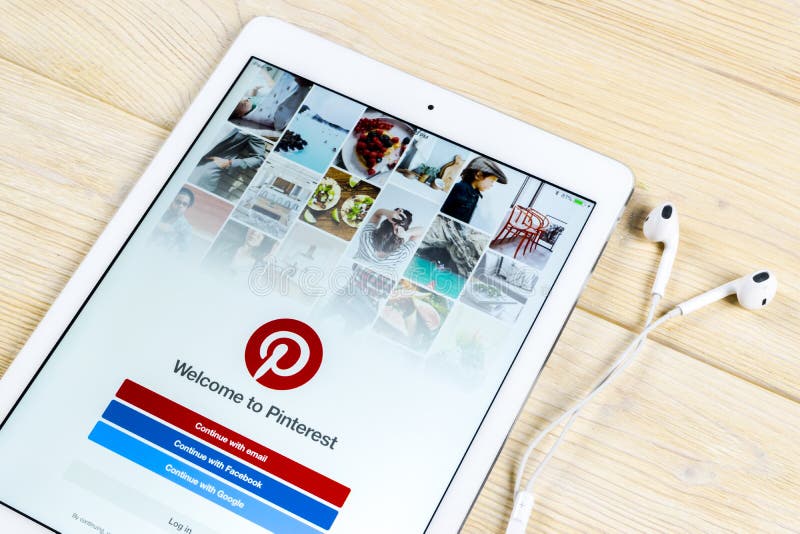 Pinterest Application Icon on Apple IPad Smartphone Screen Close-up ... Pinterest Application Icon on Apple IPad Smartphone Screen Close-up ...
