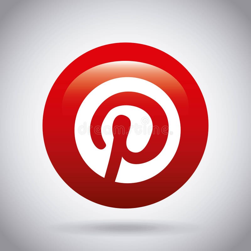 Pinterest Classic Emblem Icon Editorial Photography - Illustration of ...