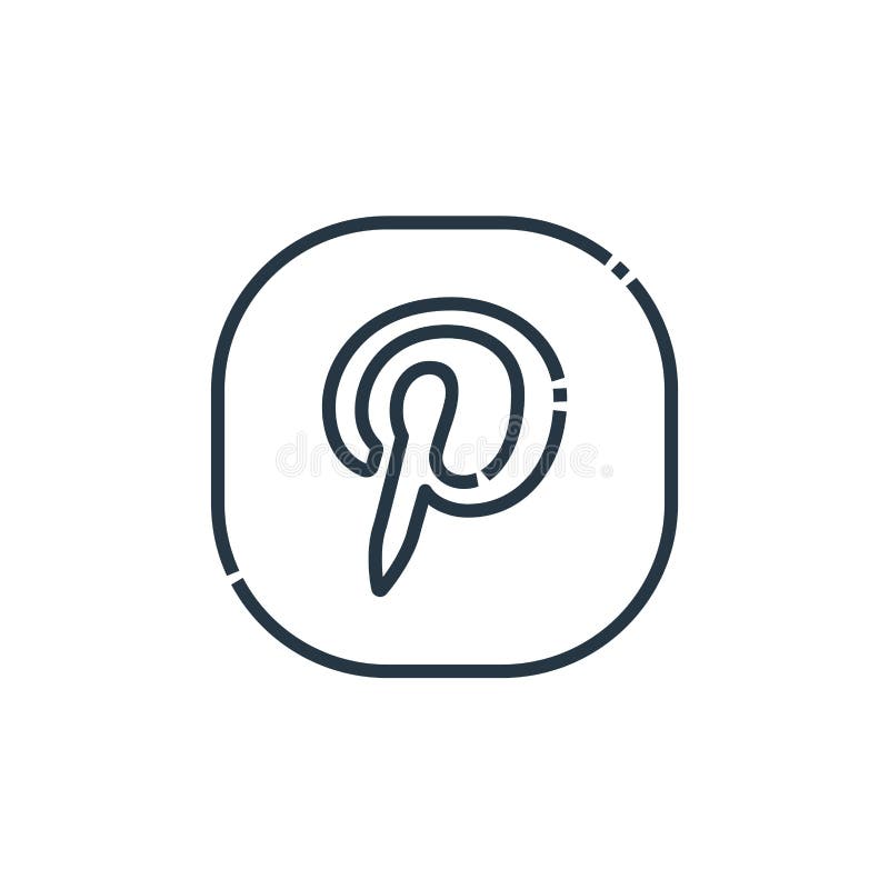 Pinterest Icon Vector from Social Media Logos Concept. Thin Line ...