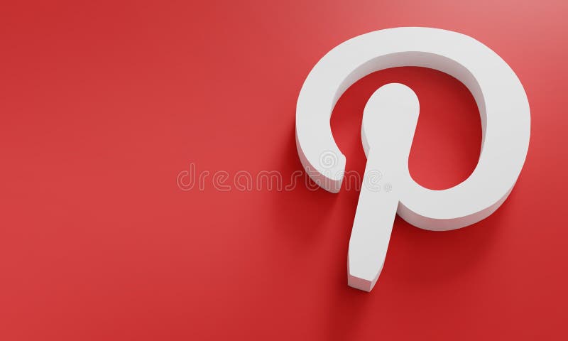 Pinterest Logo Minimal Simple Design Template. Copy Space 3D Editorial ...