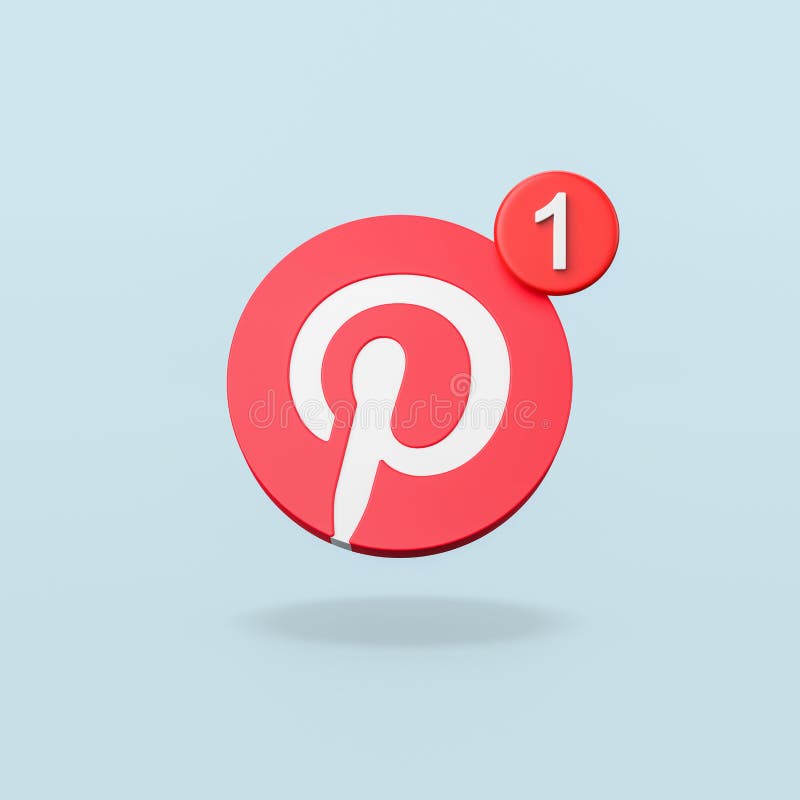 Pinterest Logo with 1 Notification on Blue Background Editorial ...