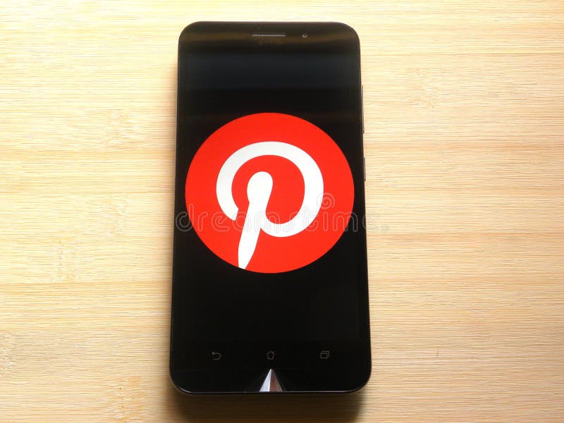 Pinterest on mobile phone editorial stock photo. Image of applications ...