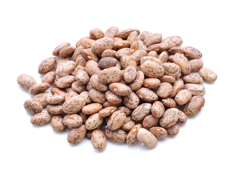 Pinto Beans Isolated on White Stock Image - Image of health, plant ...