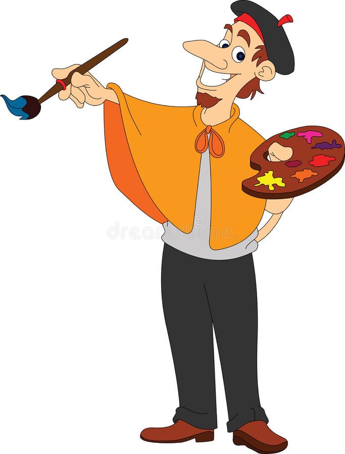 Pintor artístico ilustración del vector. Ilustración de hombre - 41456811