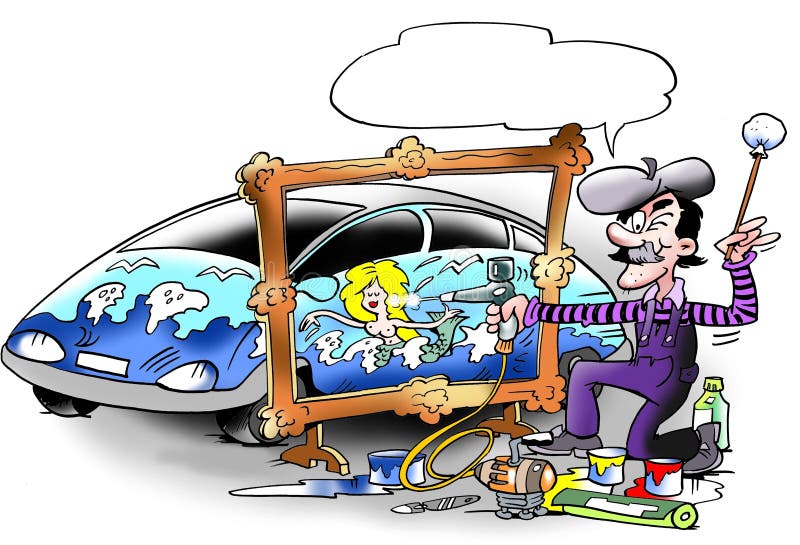 Pintor Auto Con El Pumpgun Mega Dos Stock de ilustración - Ilustración ...