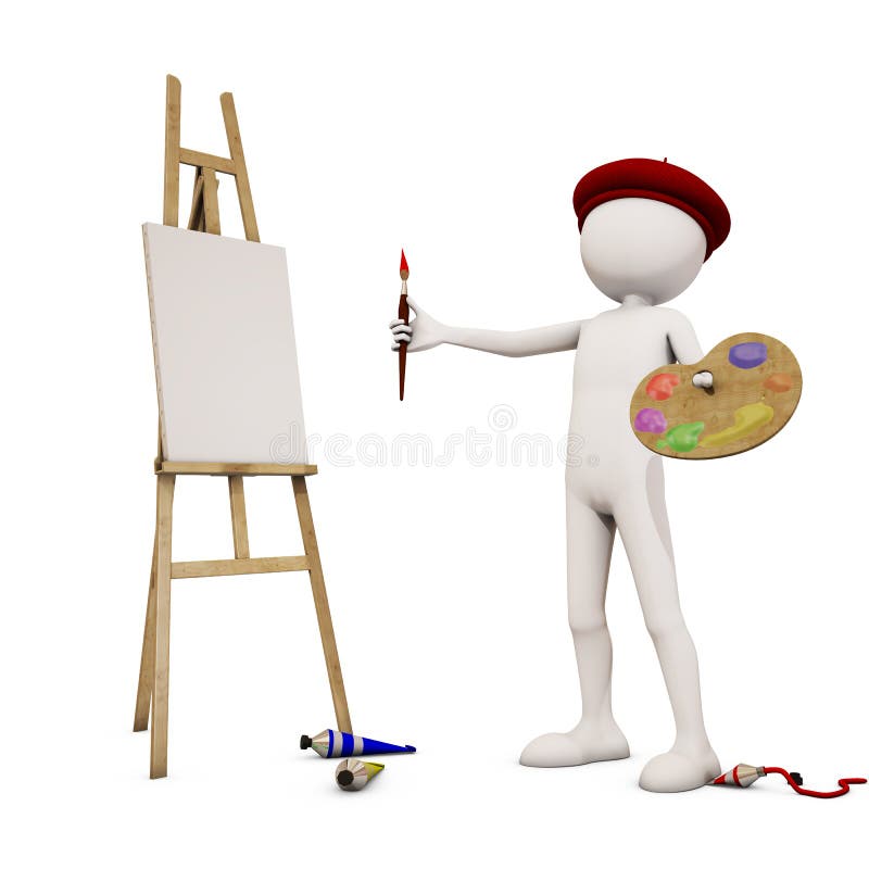 Pintor con el fondo blanco stock de ilustración. Ilustración de color ...