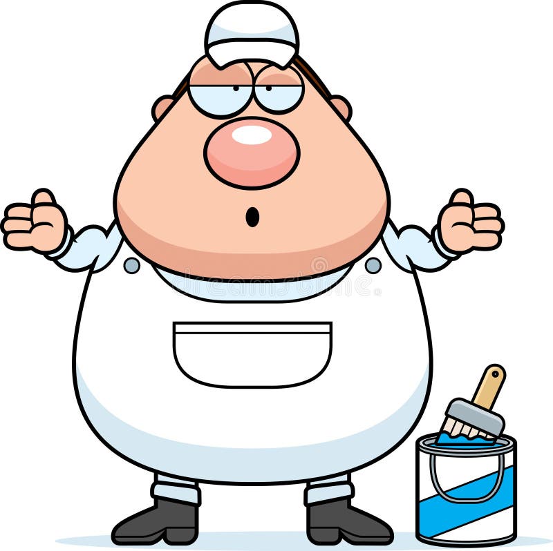 Pintor Confuso Cartoon Character Ilustração do Vetor - Ilustração de ...