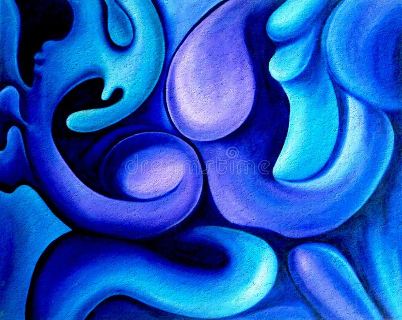 Pintura Abstracta Azul Orgánica Stock de ilustración - Ilustración de ...