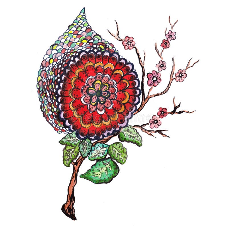 Pintura Abstracta De La Flor Stock de ilustración - Ilustración de flor ...