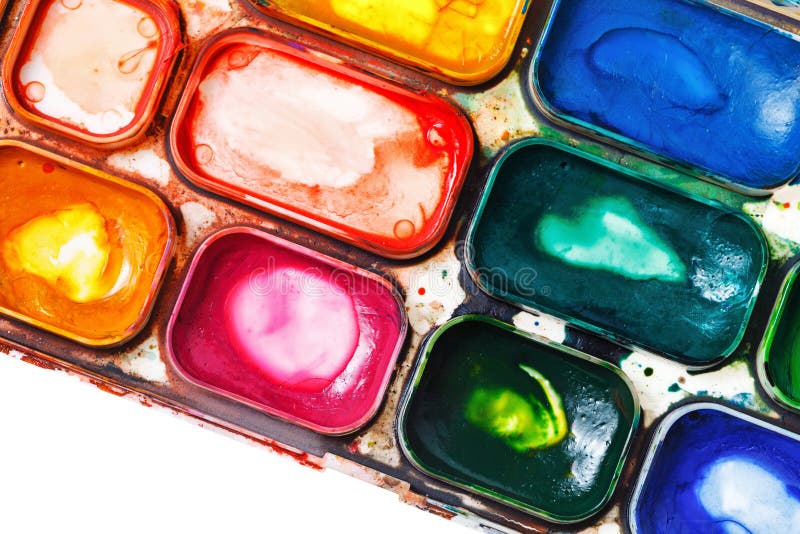 Pintura de 4 paintbox foto de archivo. Imagen de magenta - 69755992