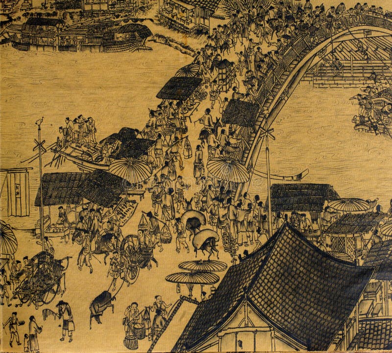 Pintura De Seda China Antigua Stock de ilustración - Ilustración de ...