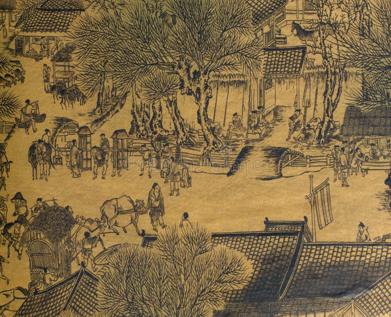 Pintura De Seda China Antigua Stock de ilustración - Ilustración de ...