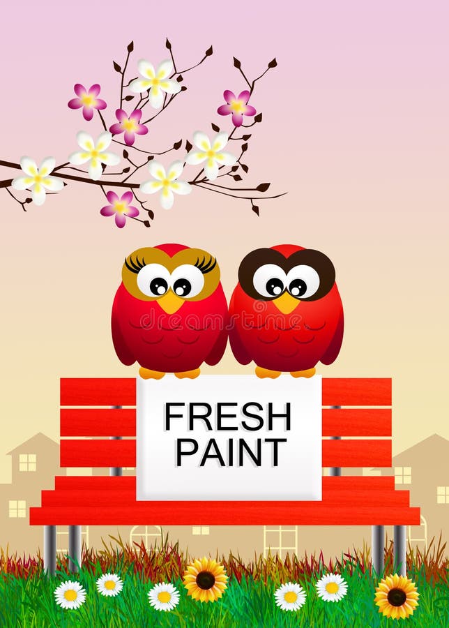 Pintura fresca stock de ilustración. Ilustración de pared - 101865994