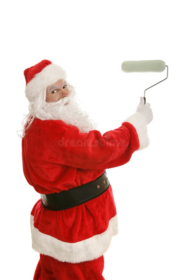Pinturas de Santa com rolo imagem de stock. Imagem de fundo - 3466737