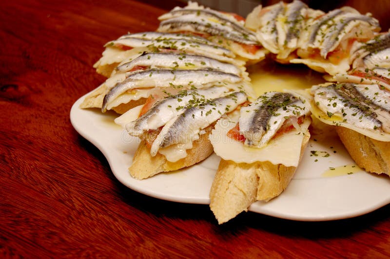 Pinchos And Tapas Typical Of The Basque Country, Spain. Selection Of ...